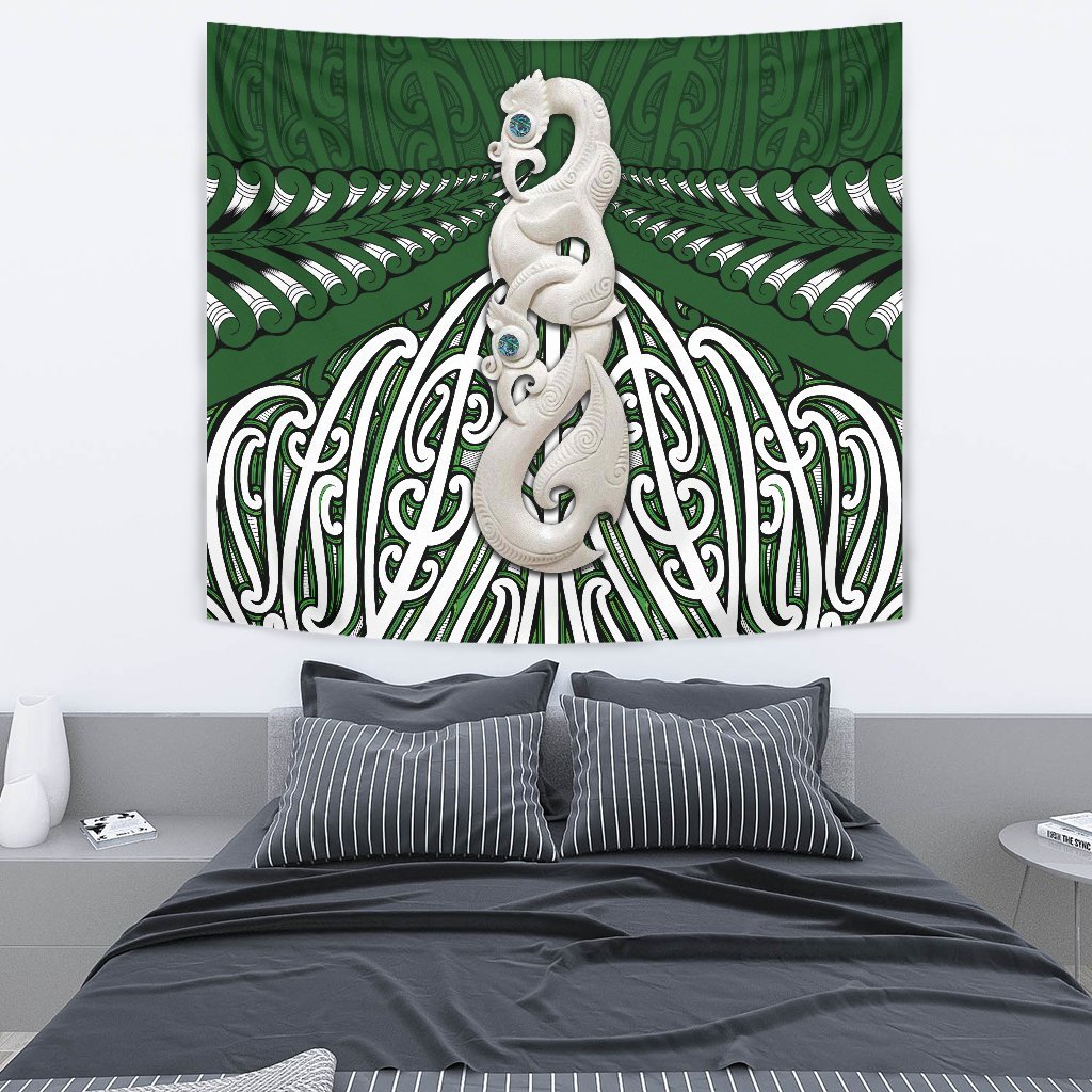 Maori Moko Tattoo Tapestry, Manaia Pounamu – Aljaira