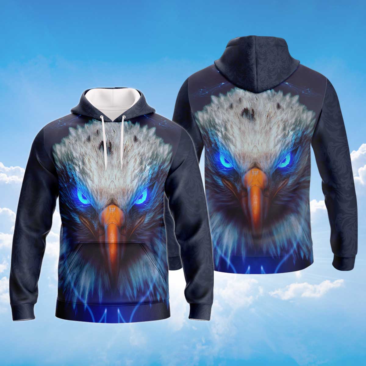 Blue Fire Eagle Hoodie LT10 – Aljaira