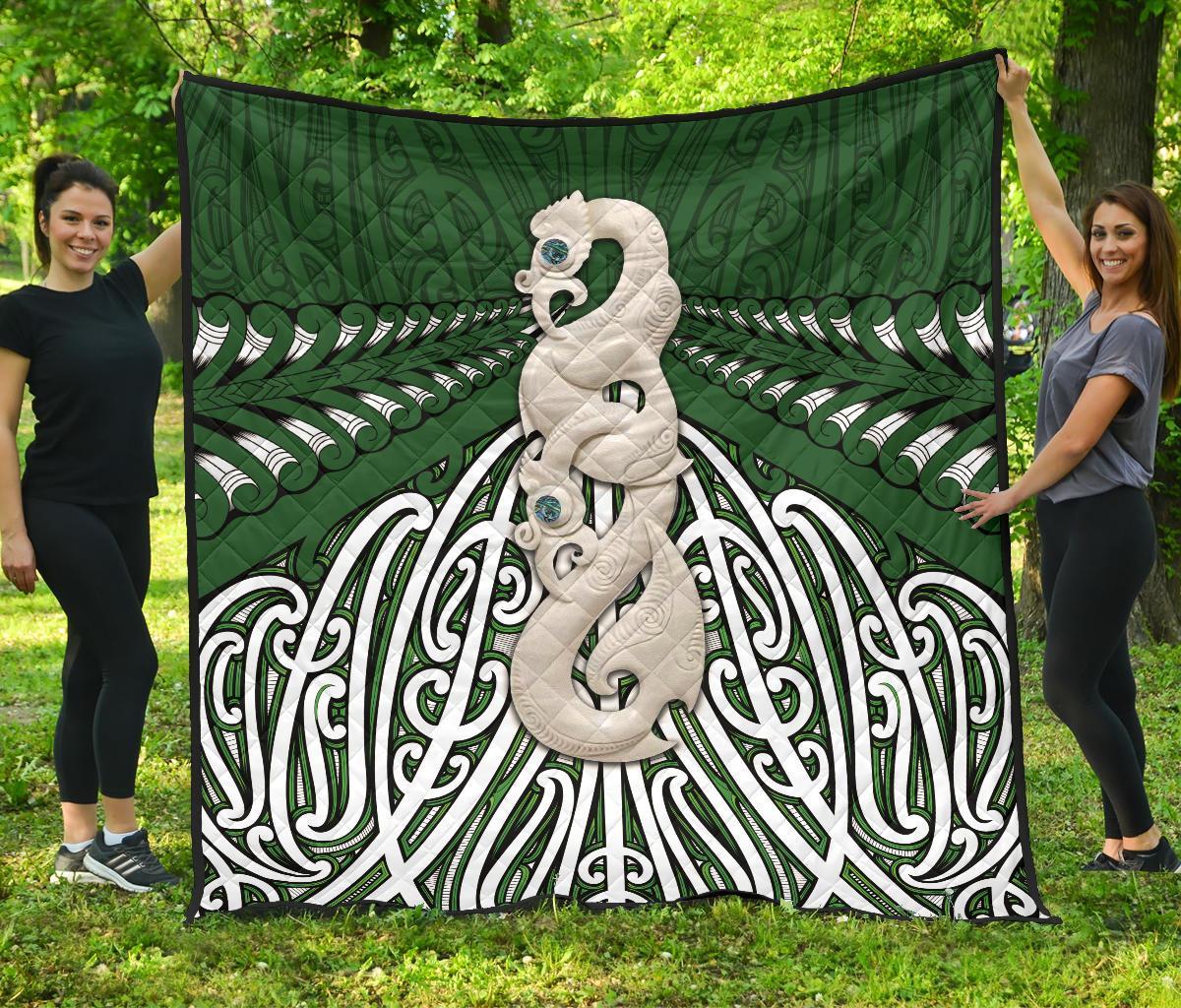 Maori Moko Tattoo Premium Quilt, Manaia Pounamu – Aljaira