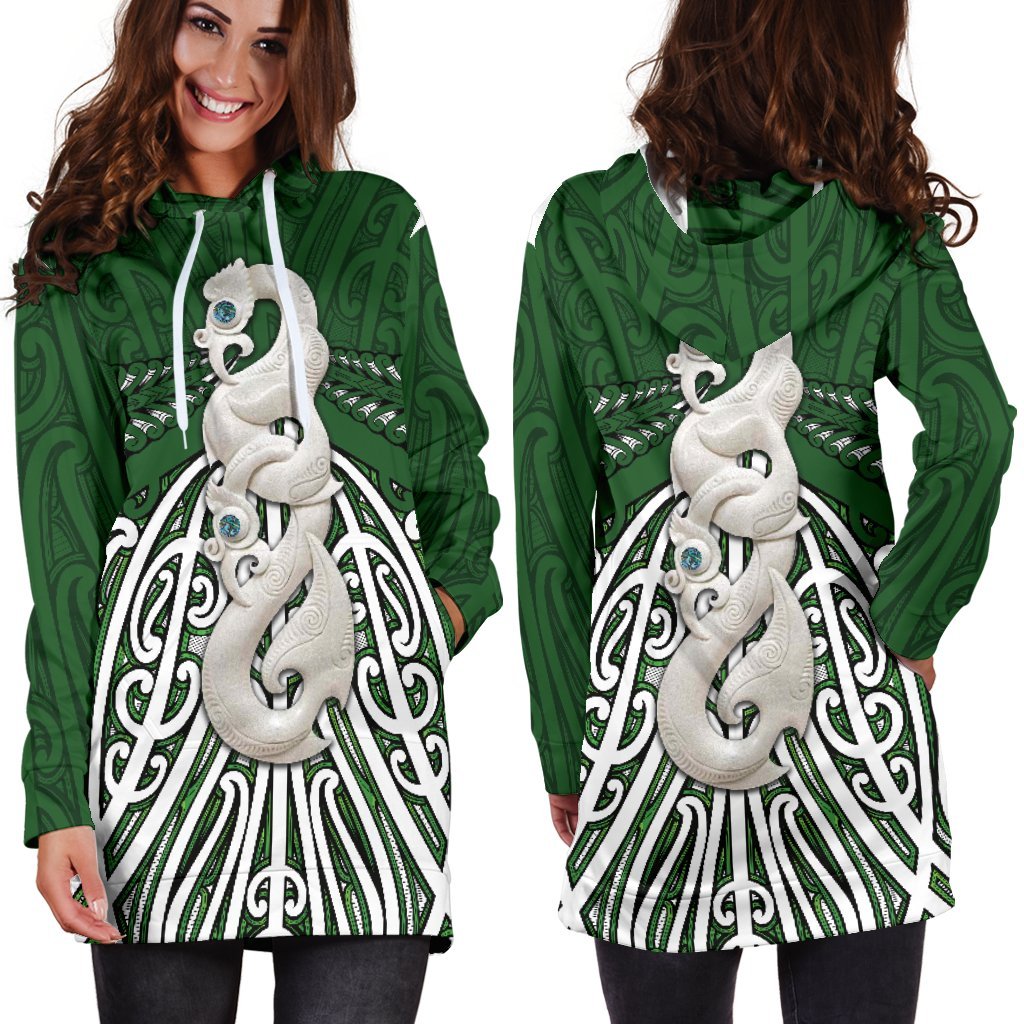 Maori Moko Tattoo Hoodie Dress, Manaia Pounamu – Aljaira