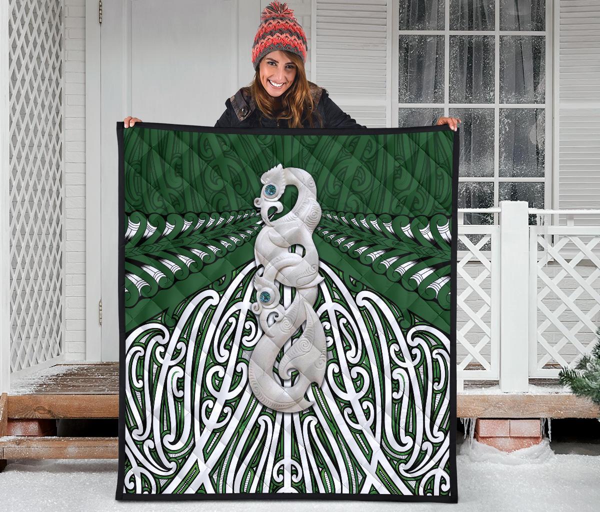 Maori Moko Tattoo Premium Quilt, Manaia Pounamu – Aljaira