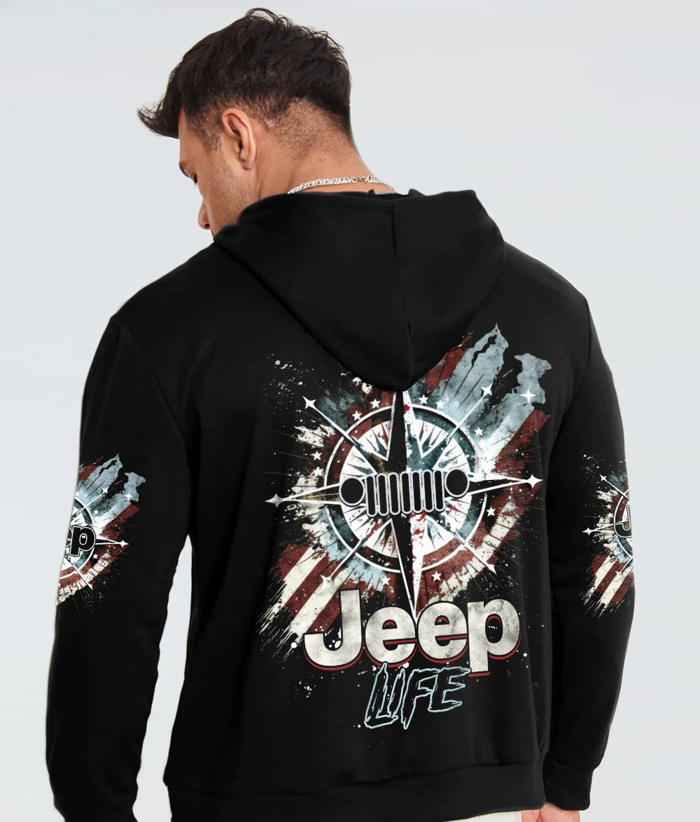 Jeep Life Compass American Flag Hoodie – Aljaira