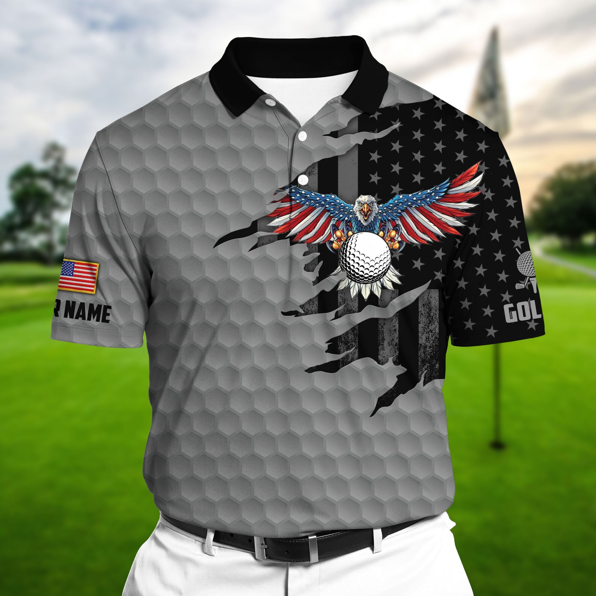 Premium Cool Eagle Golf Lover, Golf Polo Shirts Multicolor Personalize ...