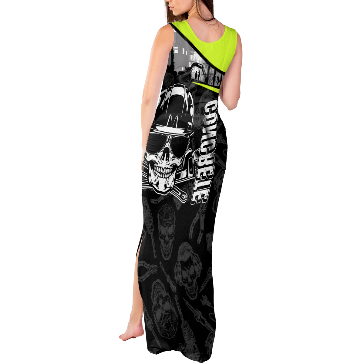 Concrete Finisher Skull on Site Tank Maxi Dress DT02 – Aljaira