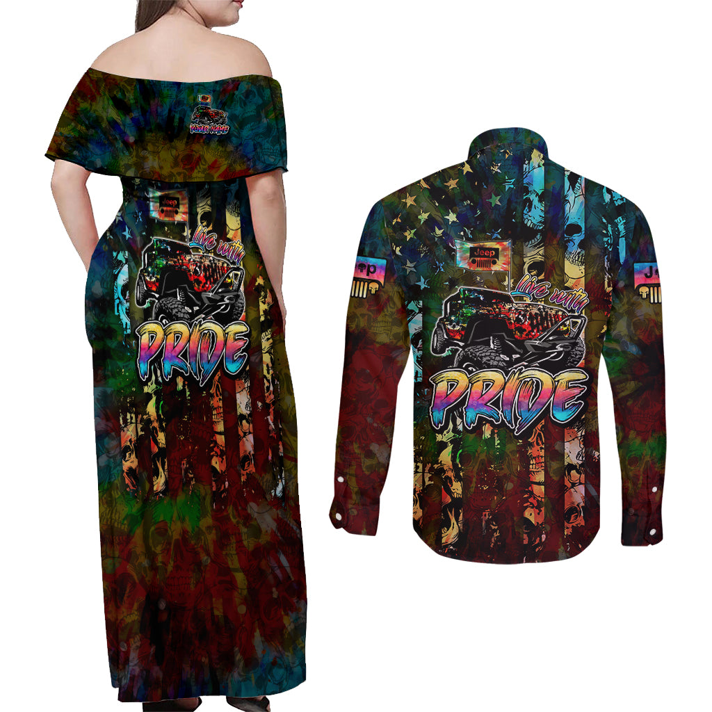 LGBT Jeep Skull Live With Pride Couples Matching Off Shoulder Maxi Dre ...