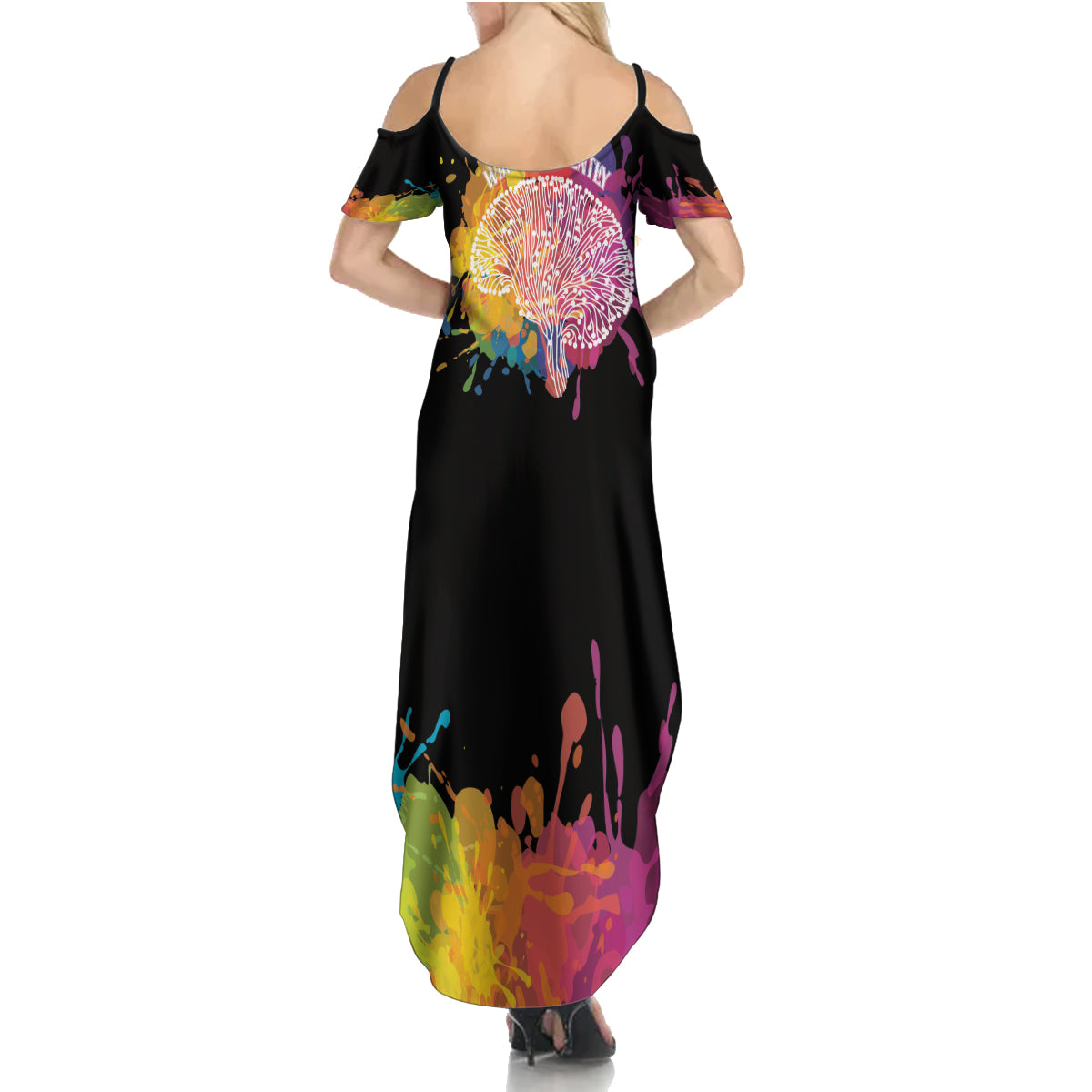 Autism Wired Differently Colors Splash Summer Maxi Dress LT7 – Aljaira