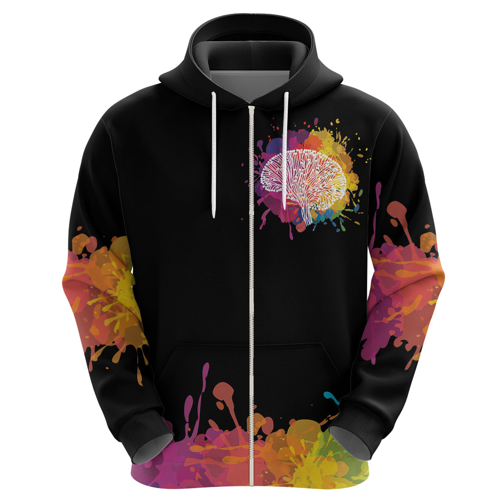 Autism Wired Differently Colors Splash Zip Hoodie LT7 – Aljaira