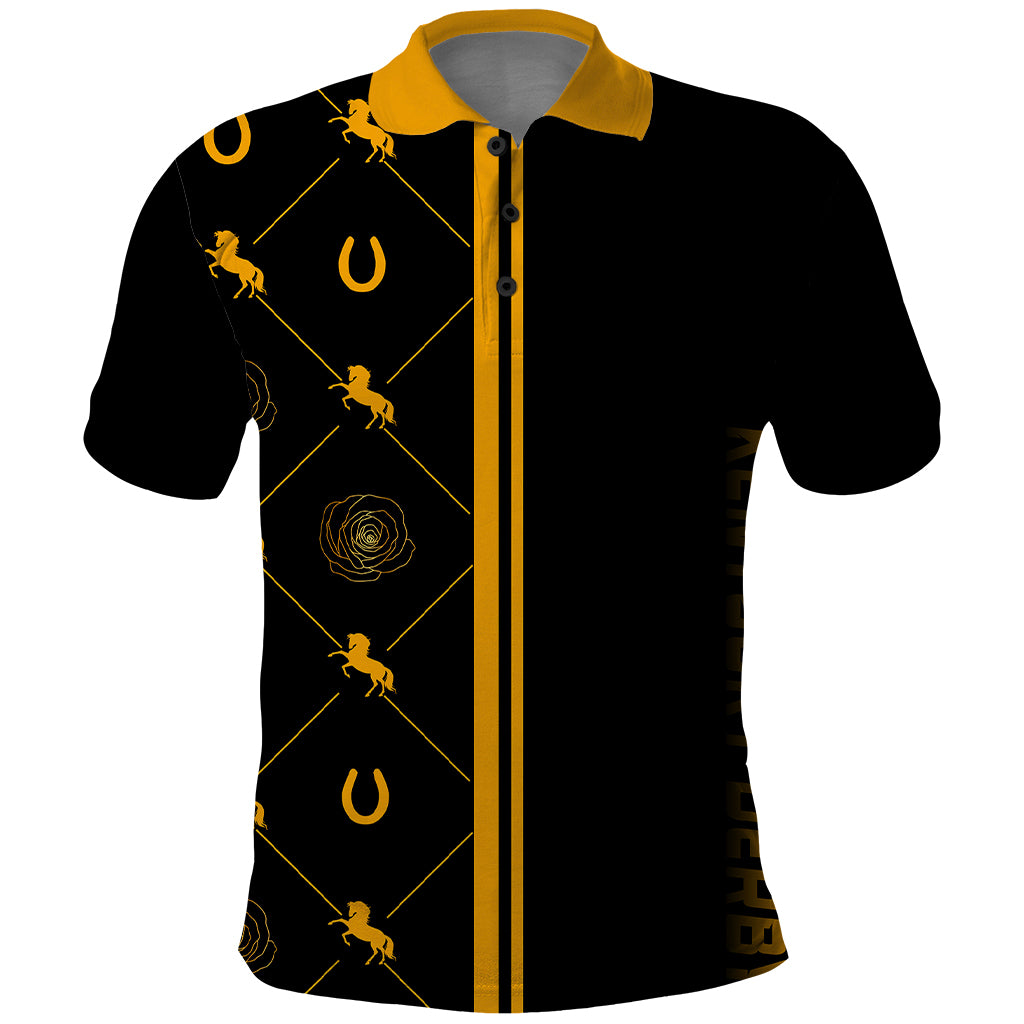 Kentucky Derby Polo Shirt Luxury Black And Gold LT7 – Aljaira