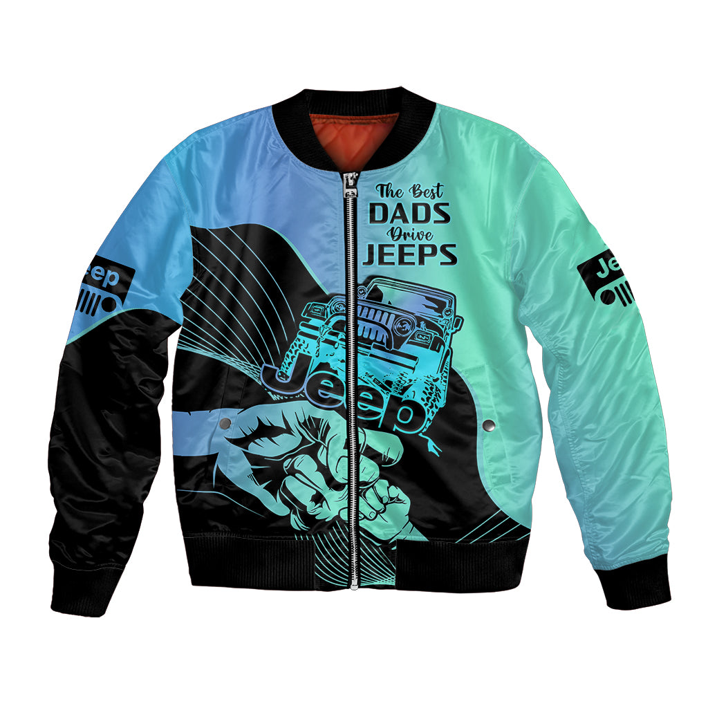 Personalised Turquoise Jeep Dad Bomber Jacket Happy Fathers Day Best D ...