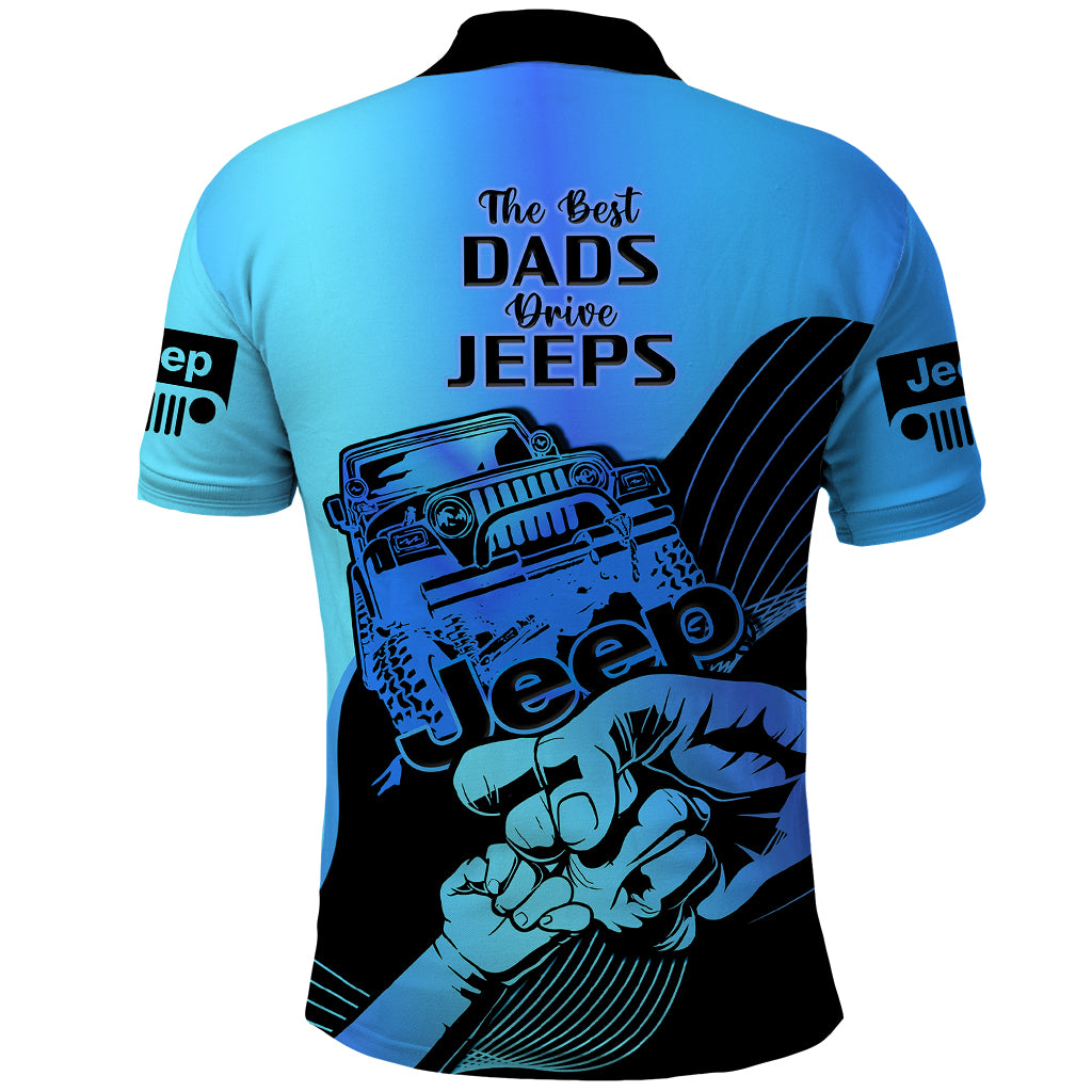 Blue Jeep Dad Polo Shirt Happy Fathers Day Best Dads Drive Jeeps LT14 ...