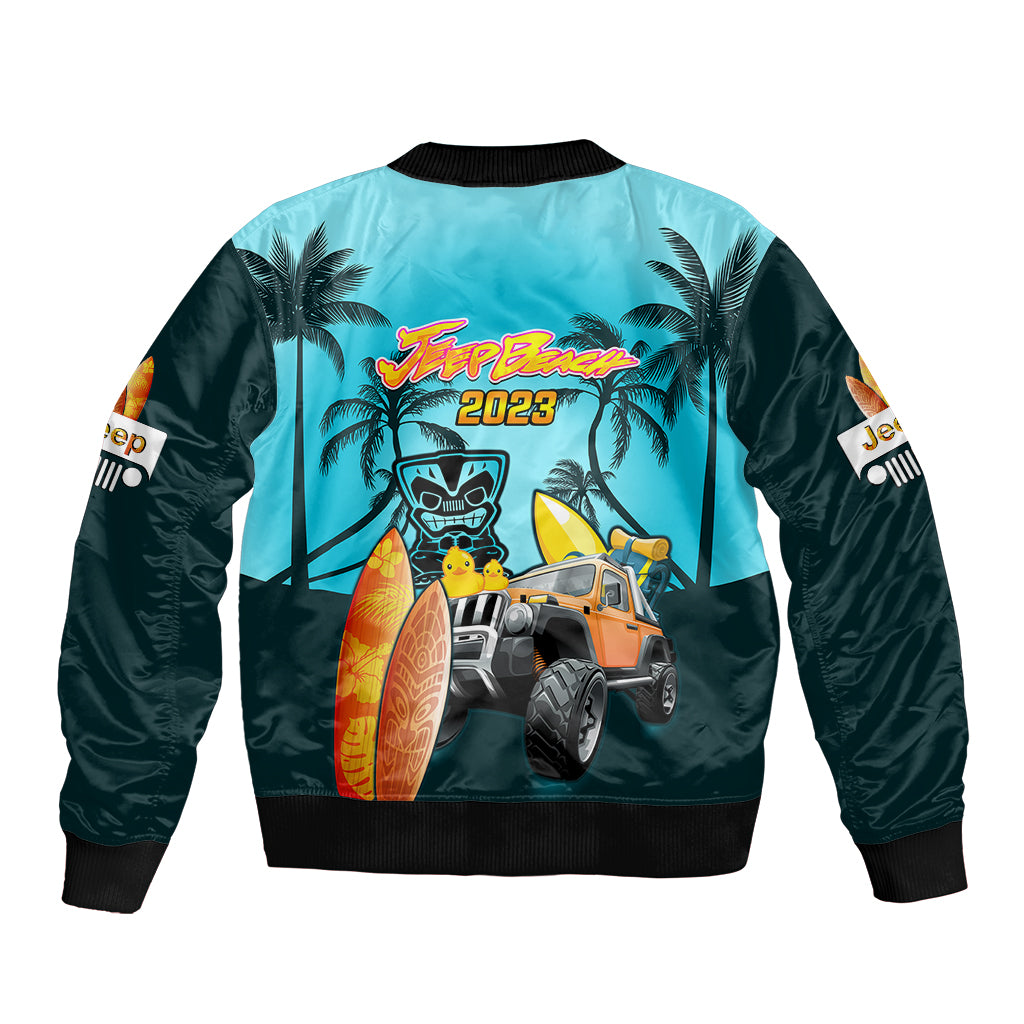 Blue Jeep Beach 2023 Sleeve Zip Bomber Jacket Happy 20th Anniversary L ...