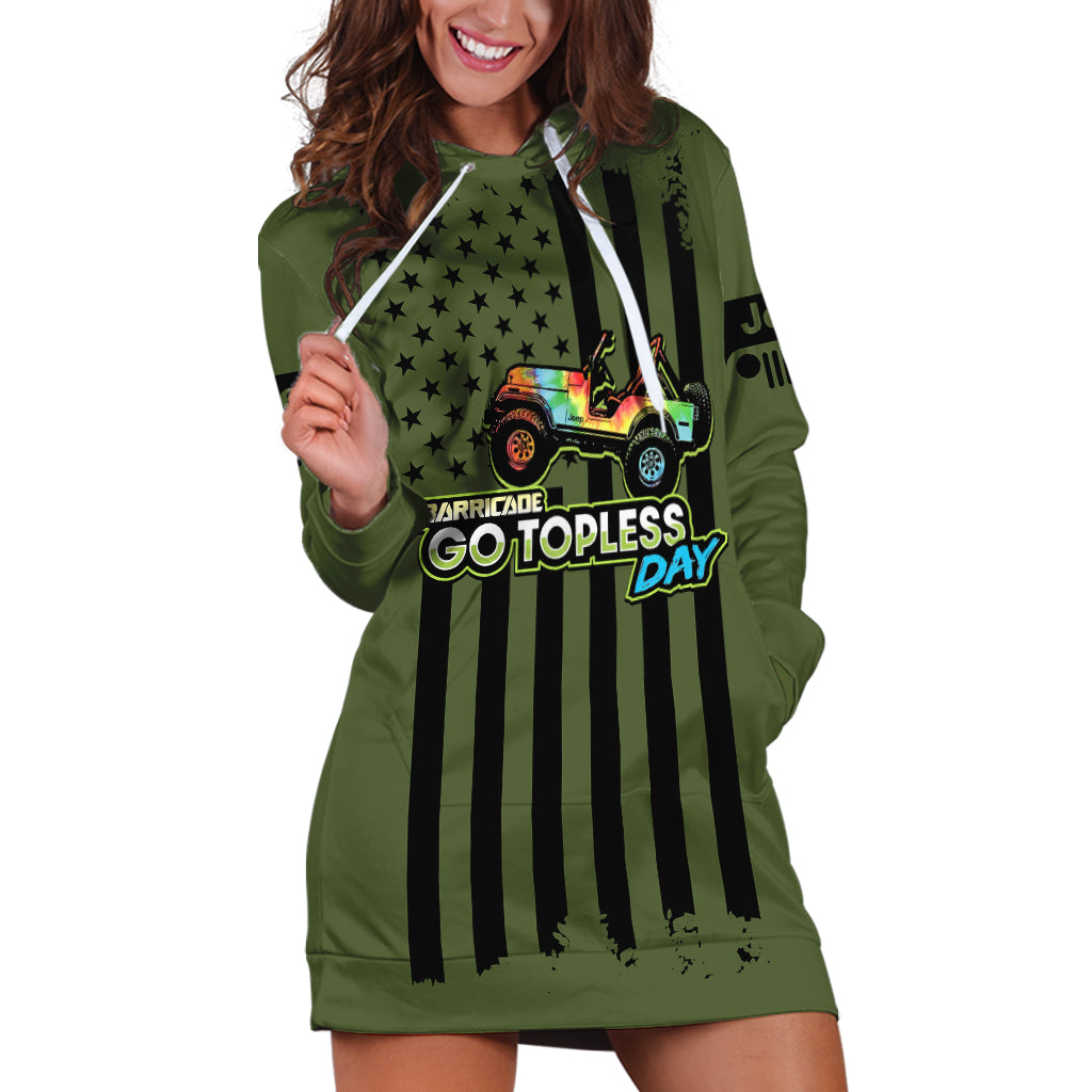Jeep Go Topless Day 2023 Get Dirty Hoodie Dress Green Version LT14 ...