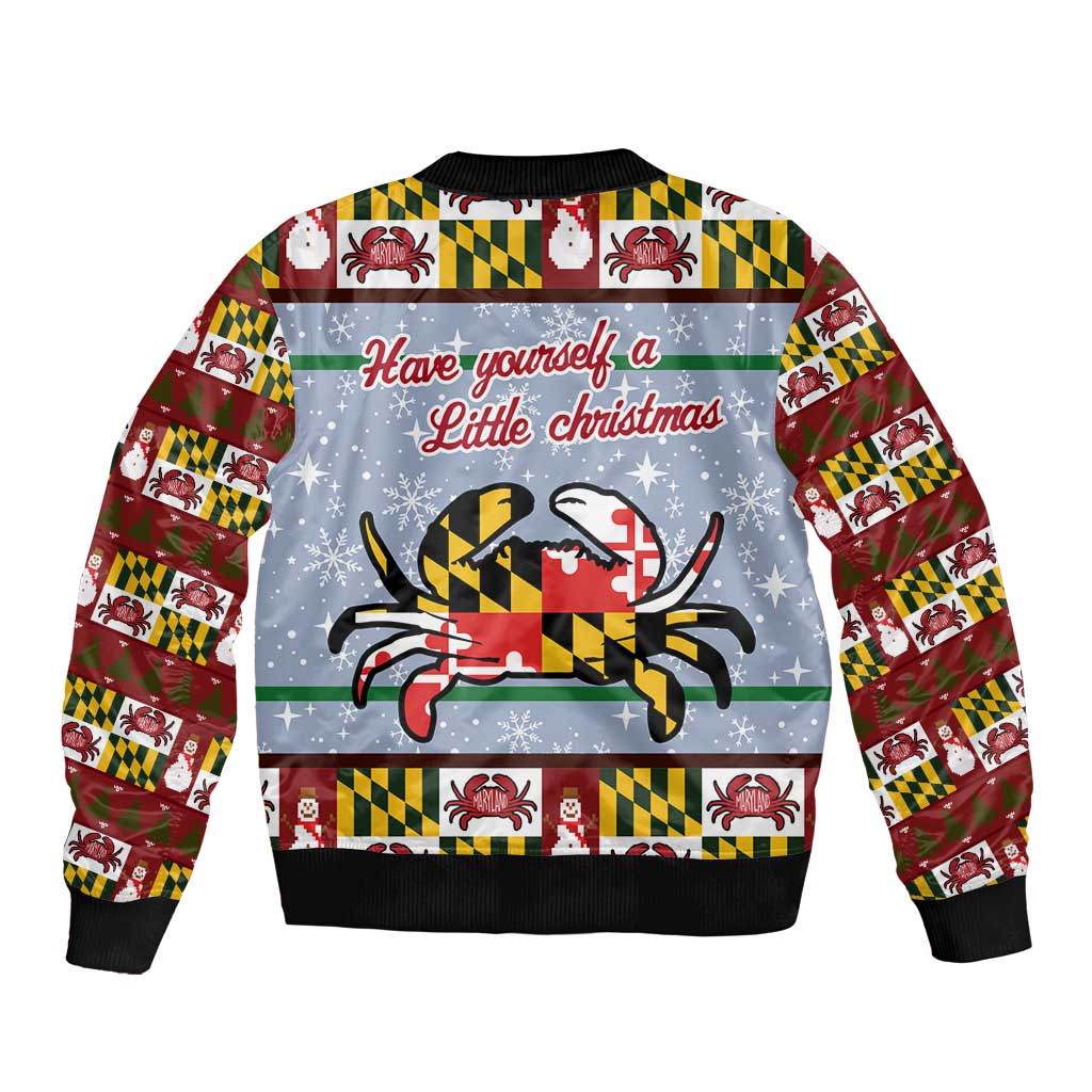 Maryland Symbols Christmas Bomber Jacket Xmas Holiday Patterns - Aljaira