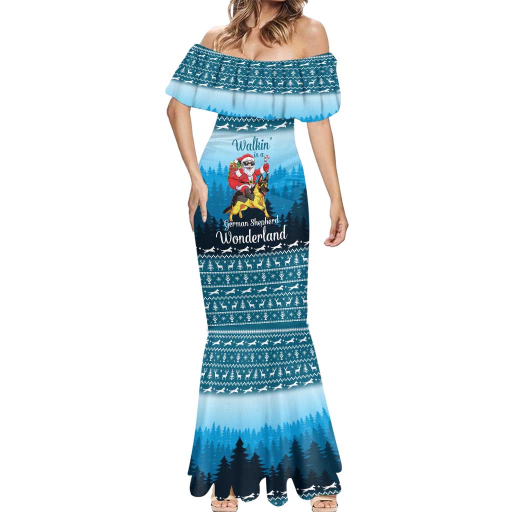 German Shepherd Christmas Mermaid Dress with Walking in a Wonderland ...