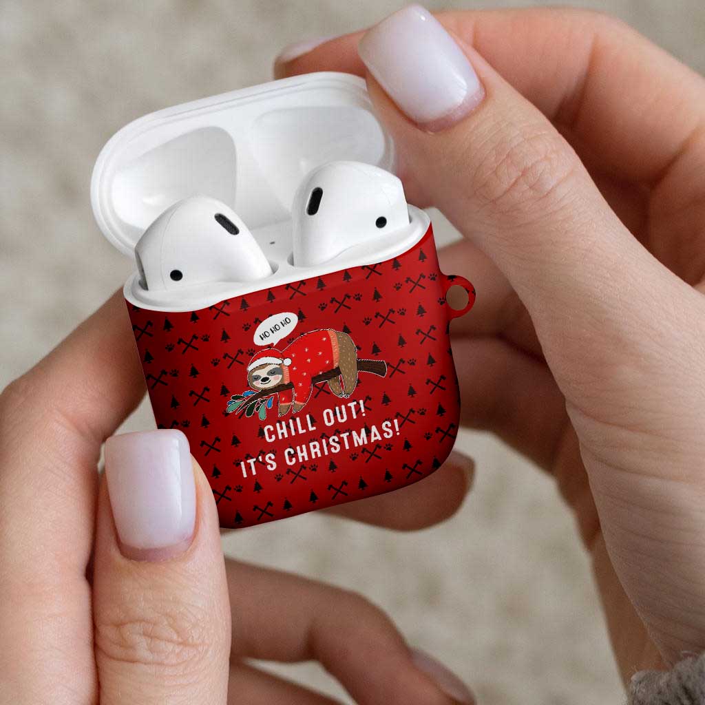 Sloth Chill Out Christmas AirPods Case Xmas Holiday Patterns - Aljaira
