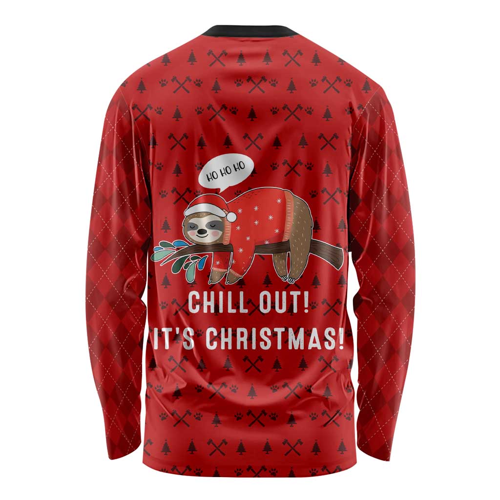 Sloth Chill Out Christmas Long Sleeve Shirt Xmas Holiday Patterns - Aljaira