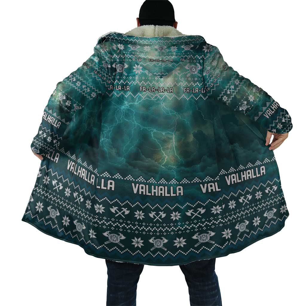 Viking Valhalla Christmas Cloak with Norse Symbols Raven and Fa La La ...