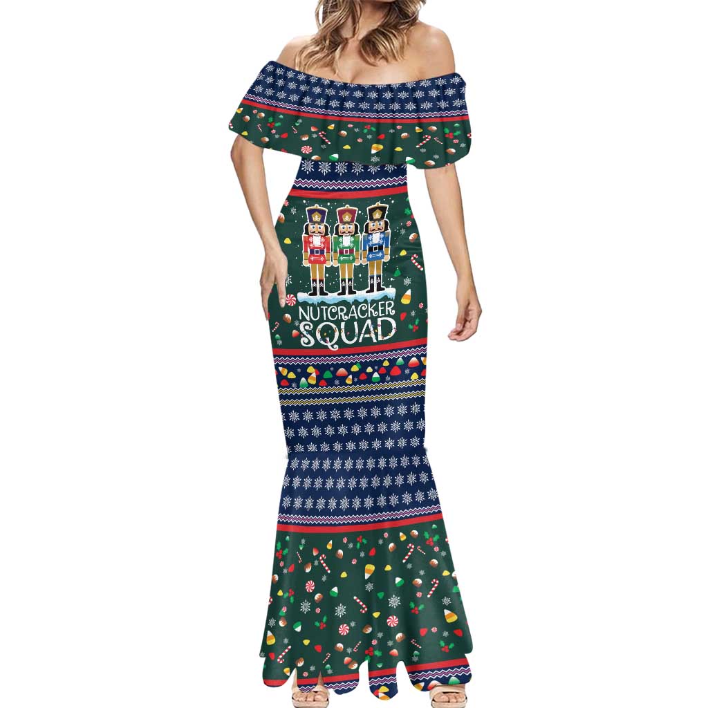 Nutcracker Squad Christmas Mermaid Dress with Candy Cane and Snowflake ...