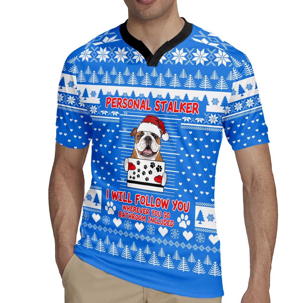 Christmas Stalker Bulldog Rugby Jersey Xmas Holiday Patterns – Aljaira