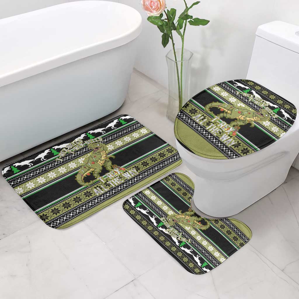 Christmas T Rex Tree Bathroom Set Xmas Holiday Patterns - Aljaira