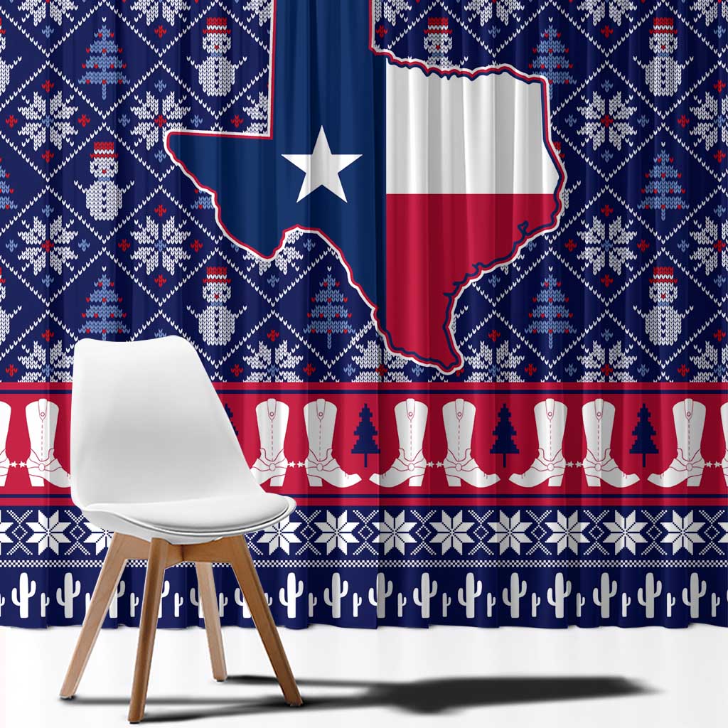 Christmas Texas Map Symbols Window Curtain Xmas Holiday Patterns – Aljaira