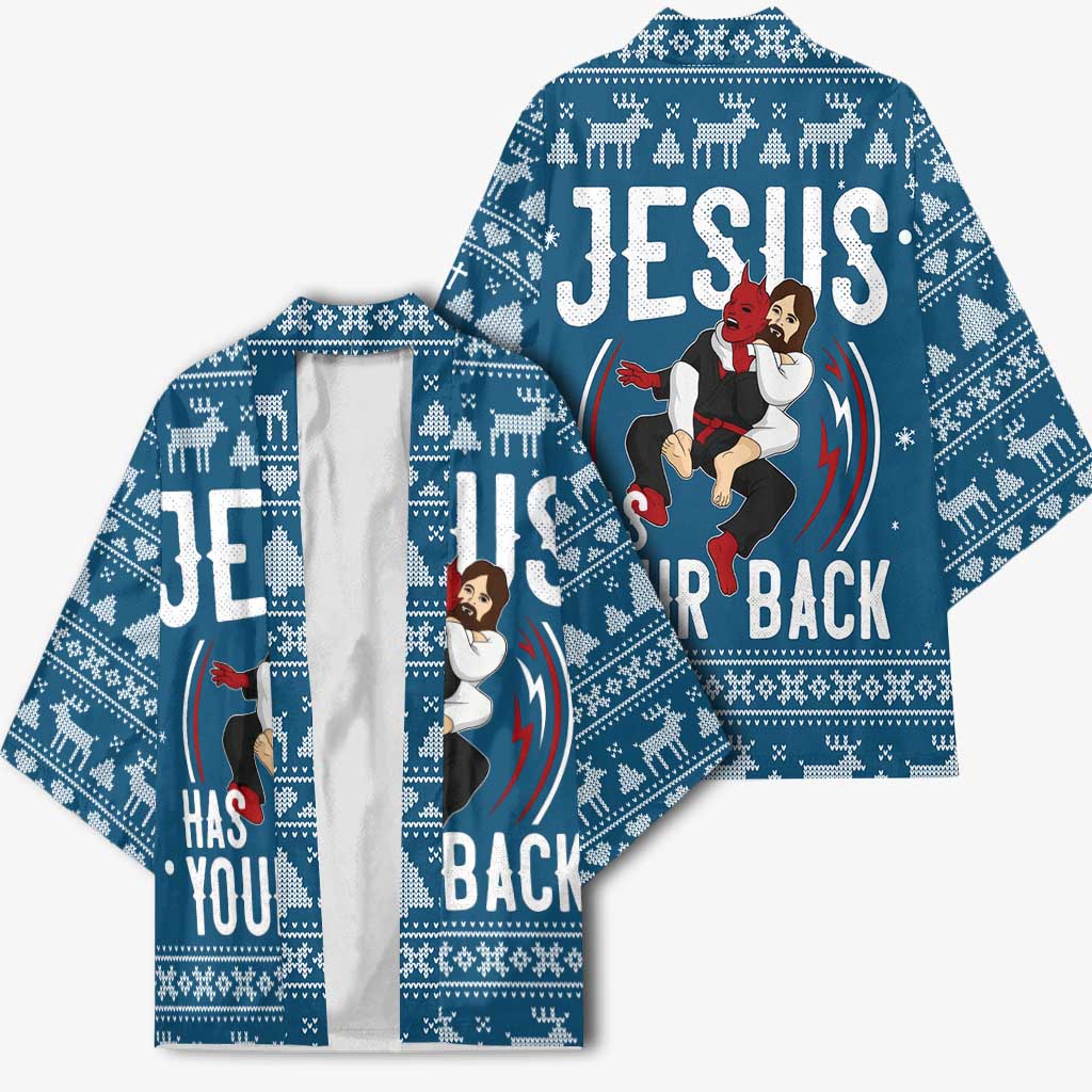 Jesus Has Your Back Jiu Jitsu Christmas Kimono Funny Xmas Holiday ...