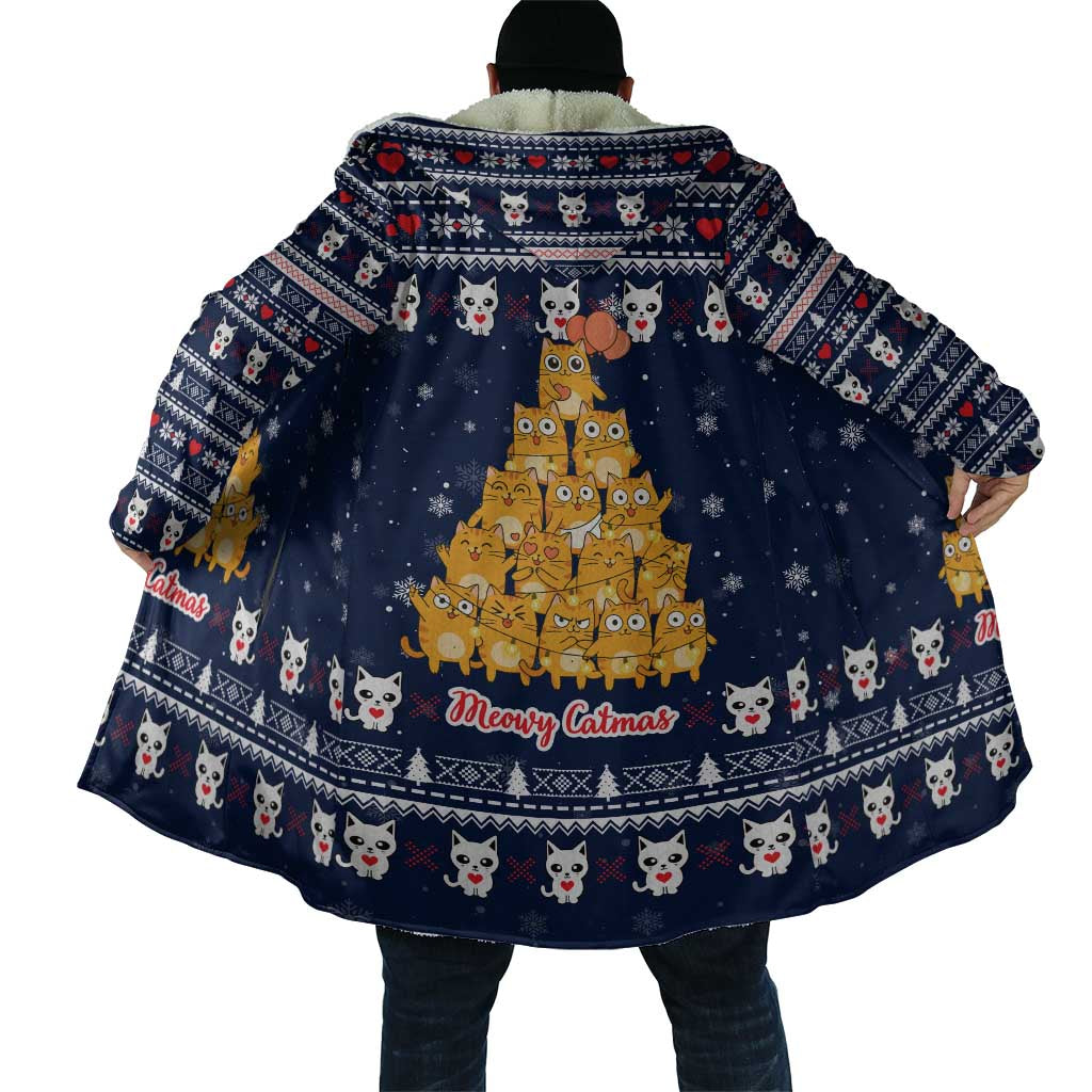 Meowy Catmas Cloak with Orange Cats Christmas Tree and Snowflake ...