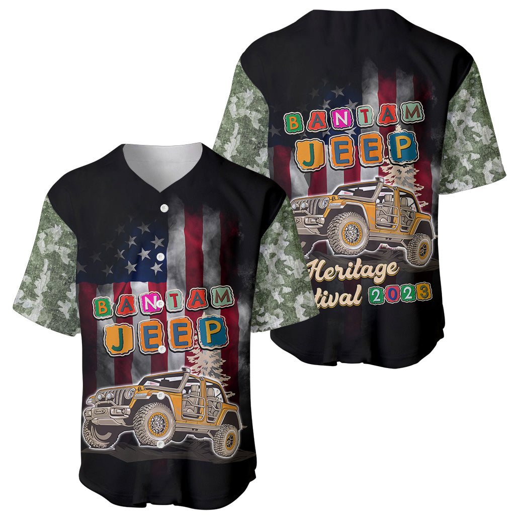 Green Jeep Camouflage Baseball Jersey Bantam Jeep Heritage Festival 20 ...