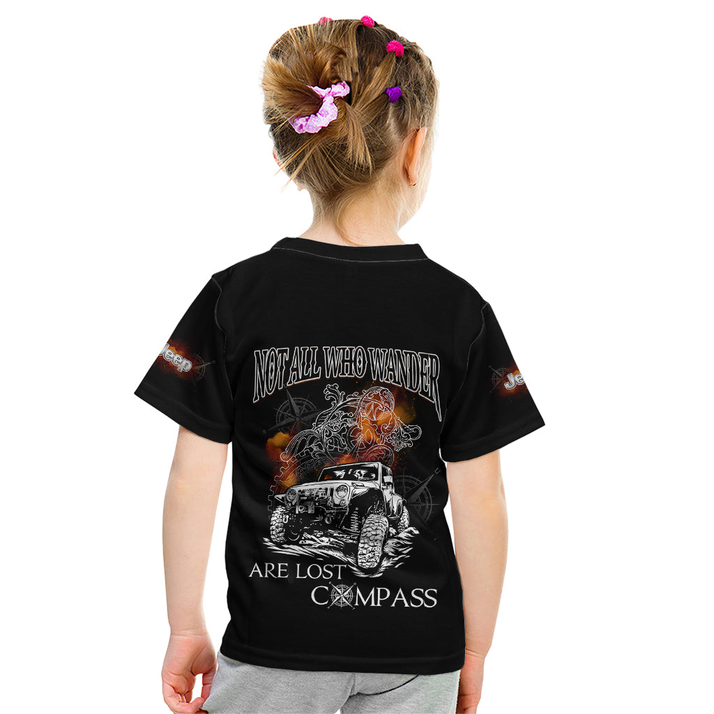 Black Jeep Kid T Shirt Not All Who Wander Are Lost Compass TS06 – Aljaira