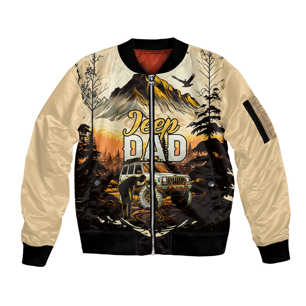 Father's Day Gift for Dads Sleeve Zip Bomber Jacket Jeep Dad Just Like ...