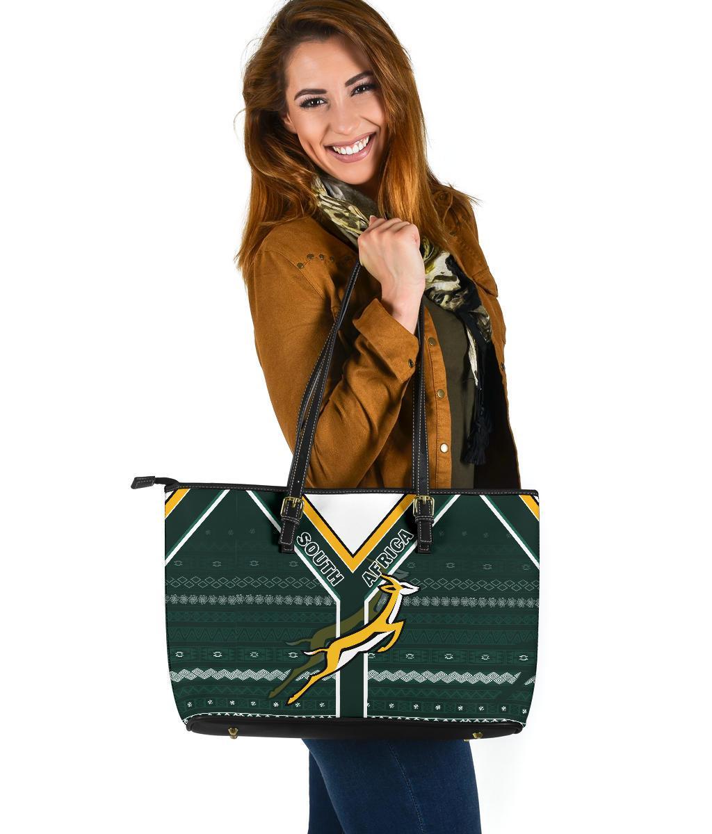 Rugby South Africa Large Leather Tote Bag Springboks Forever Style ...