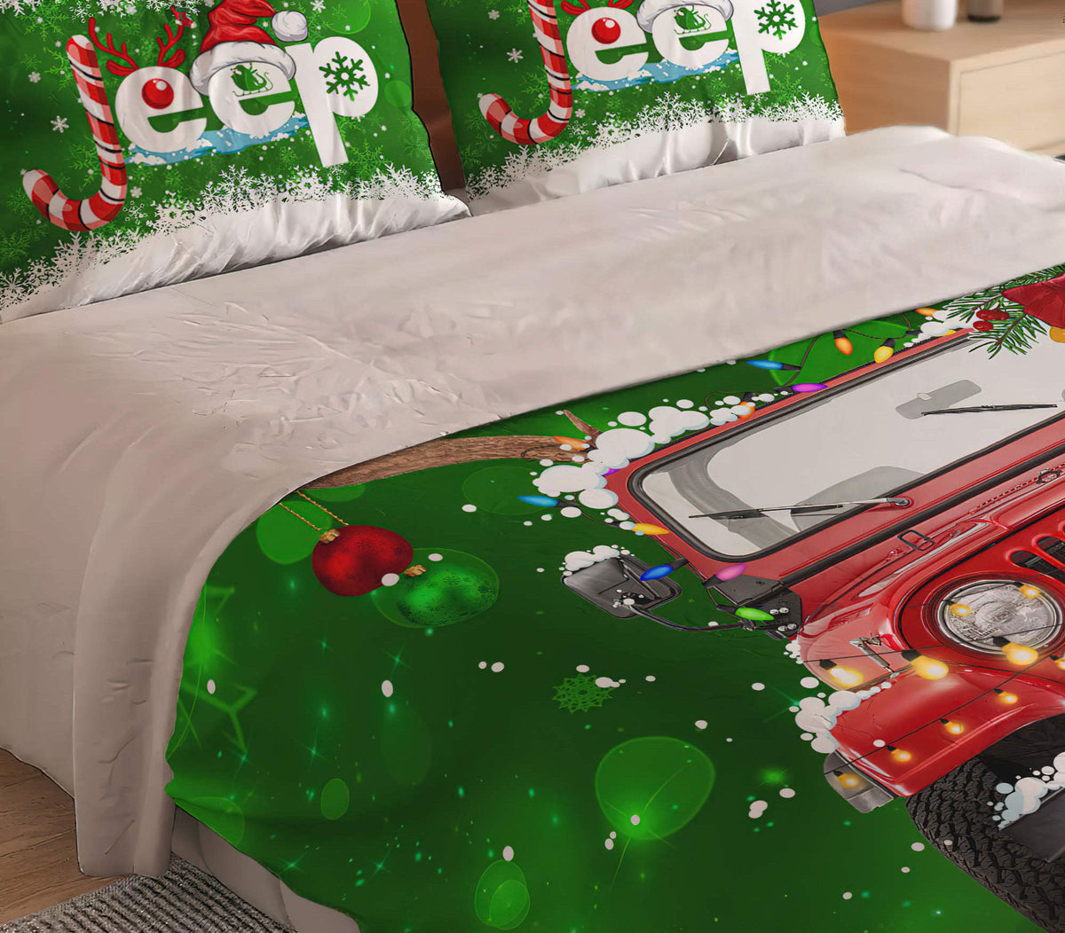 Jeep Christmas Green Bedding Set – Aljaira