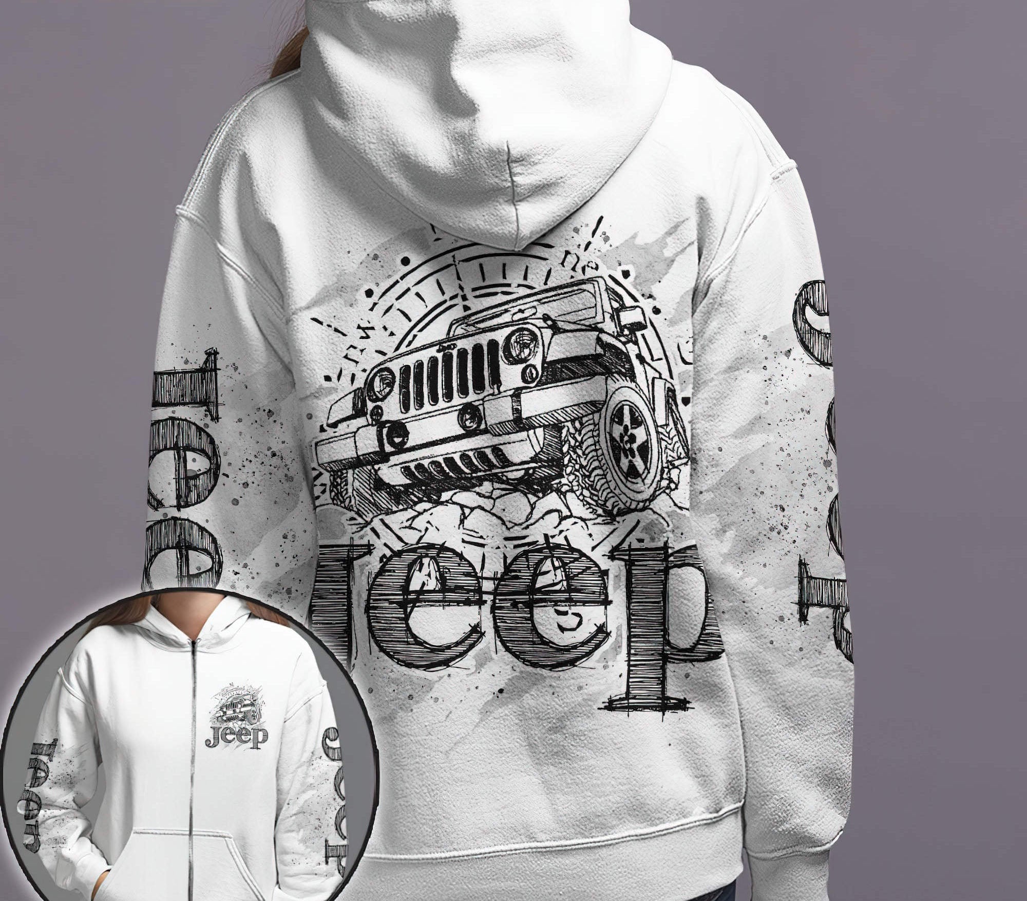 Jeep Compass Sketch Hoodie – Aljaira