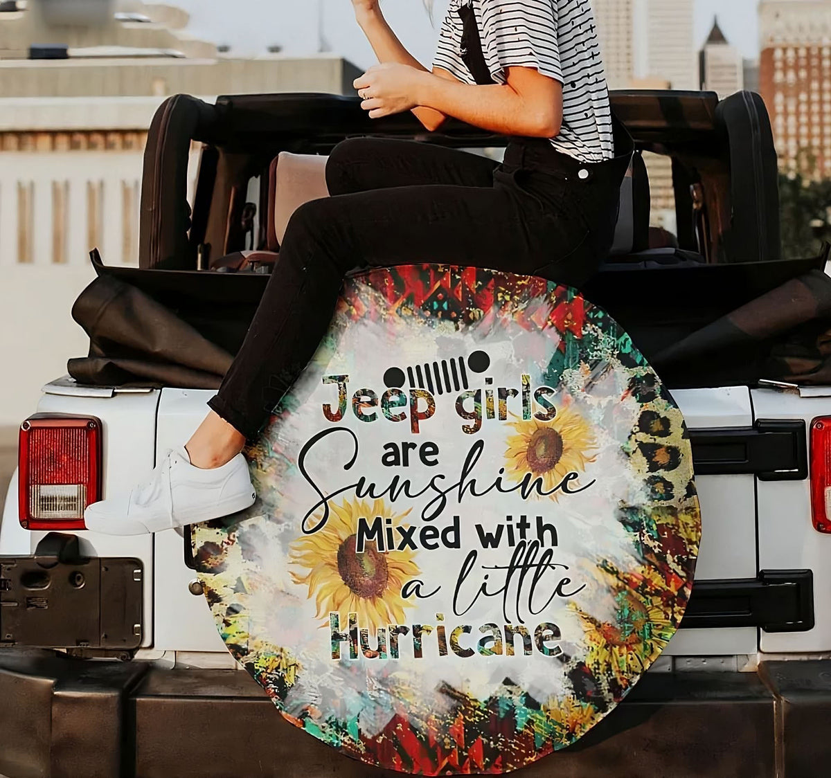 Jeep Girls Are Sunshine Aztec Leopard Automotive Spare Tire Cover – Aljaira