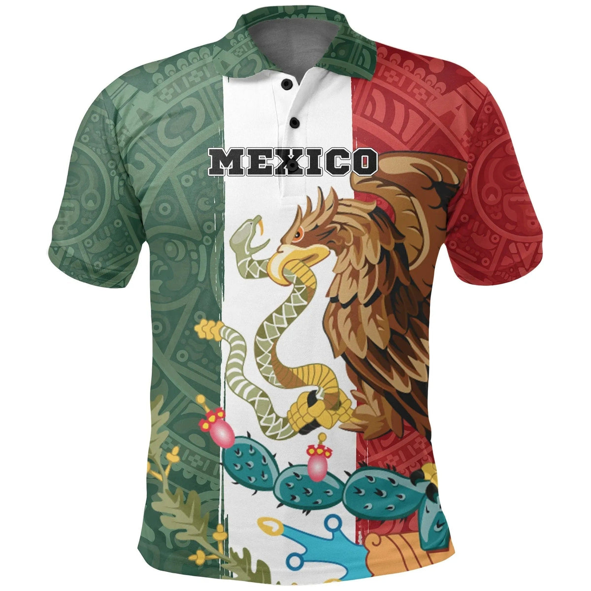 Mexico Polo Shirt, Mexican Aztec Golf Shirt – Aljaira