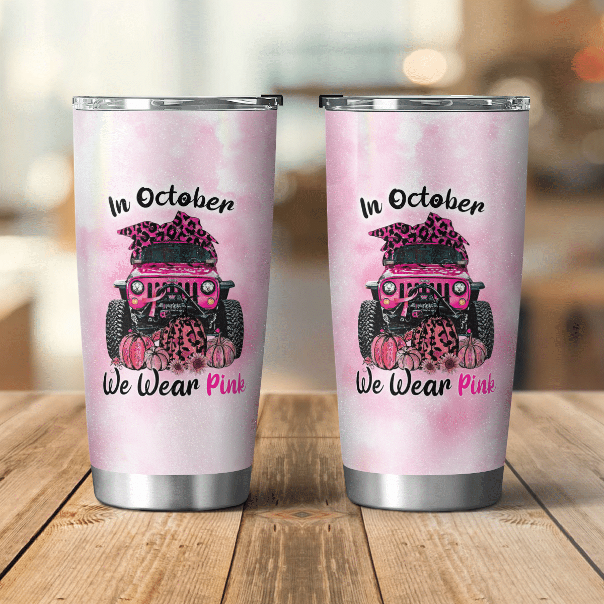 Jeep Wear Pink Tumbler Breast Cancer – Aljaira