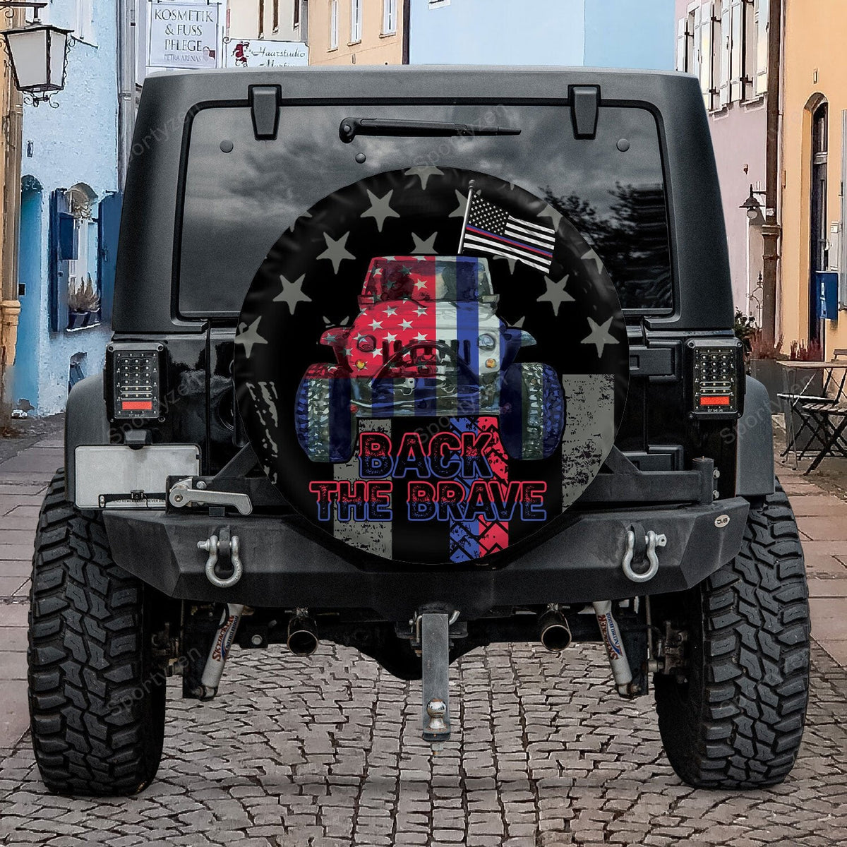 Back The Brave American Flag Patriot Jeep Independence Day Spare Tire ...