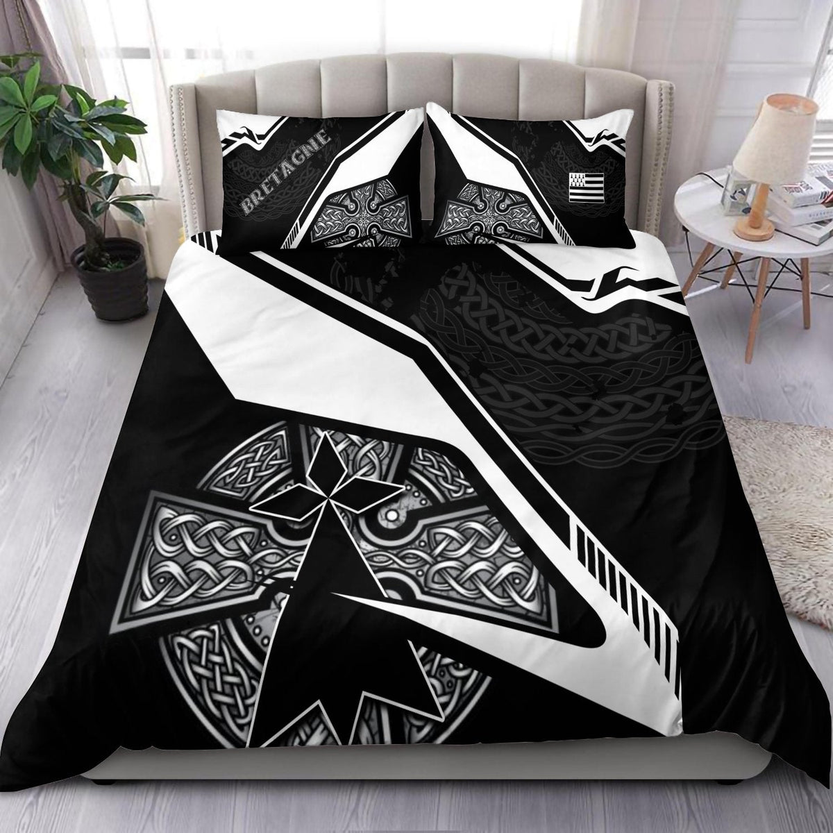 Brittany Celtic Bedding Set - Celtic Cross & Brittany Stoat Ermine ...