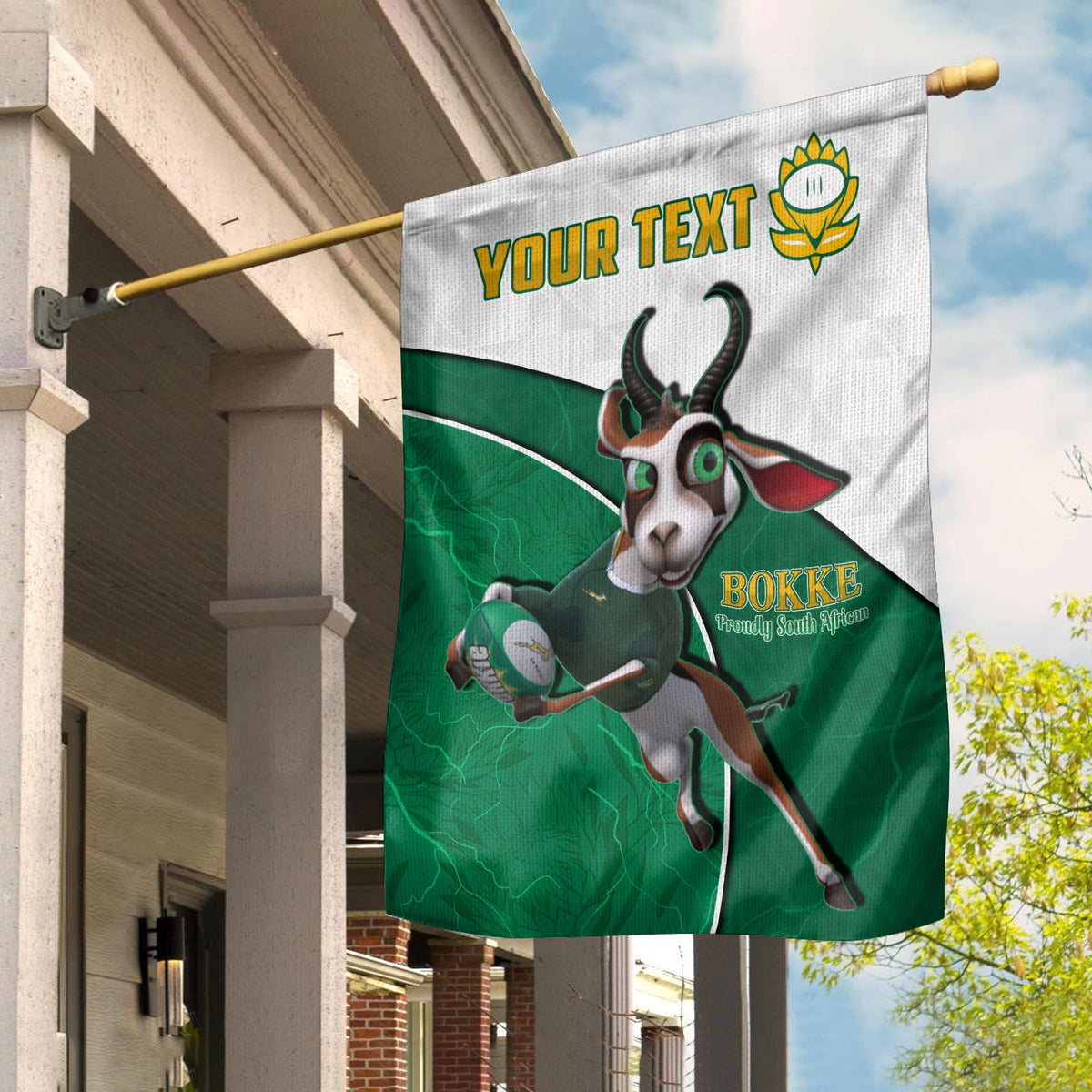 (Custom Personalised) South Africa Rugby Flag Proudly Springboks Carto ...