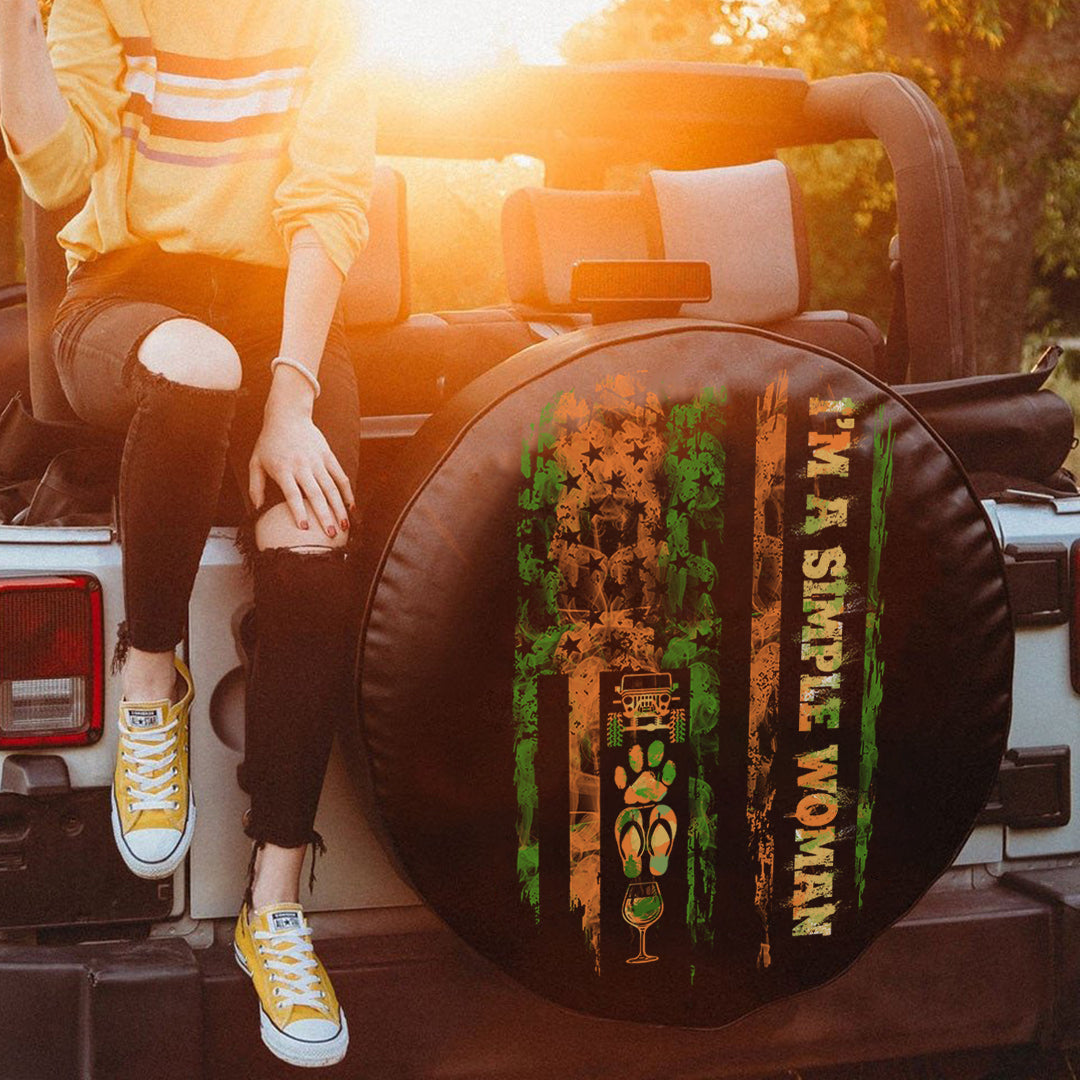 Jeep I'm A Simple Woman Irish Flag Smoke Spare Tire Cover LT11 – Aljaira