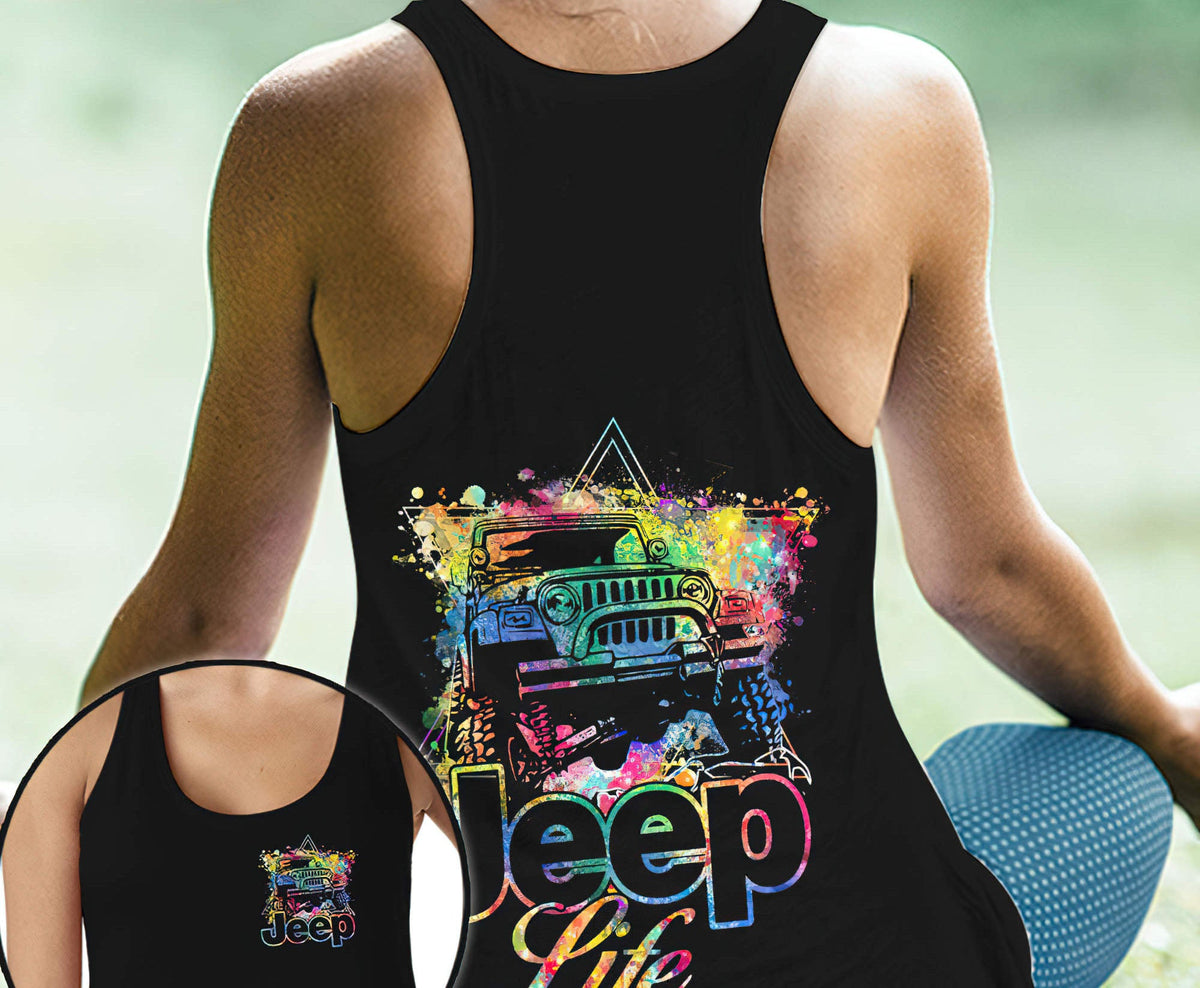 Jeep Rainbow Triangle Women Racerback Tanks – Aljaira
