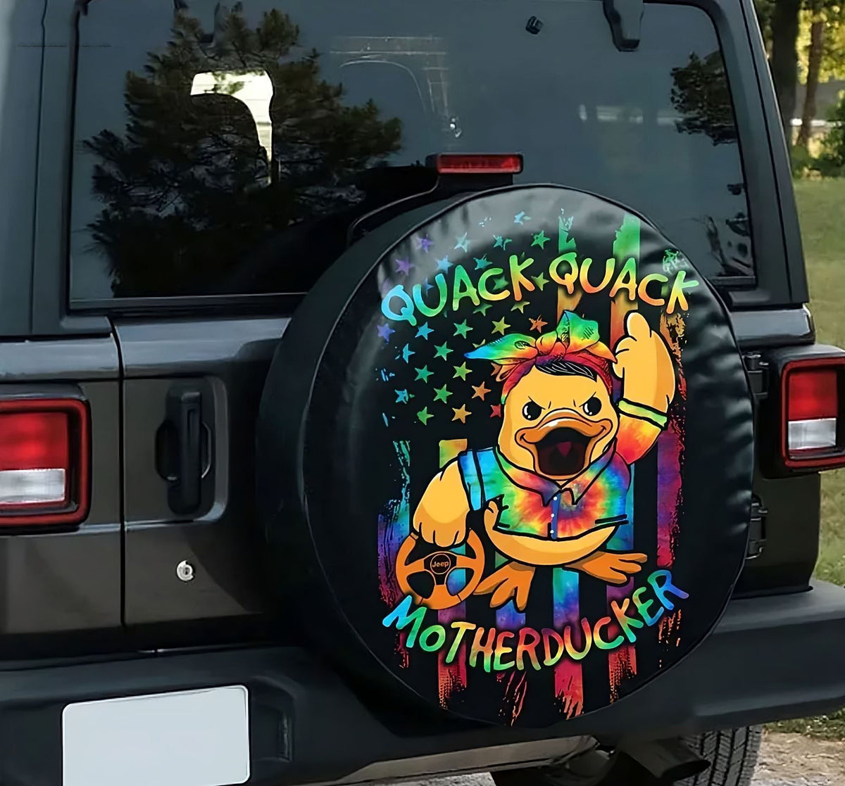 Quack Quack Motherducker Jeep Automotive Spare Tire Cover – Aljaira