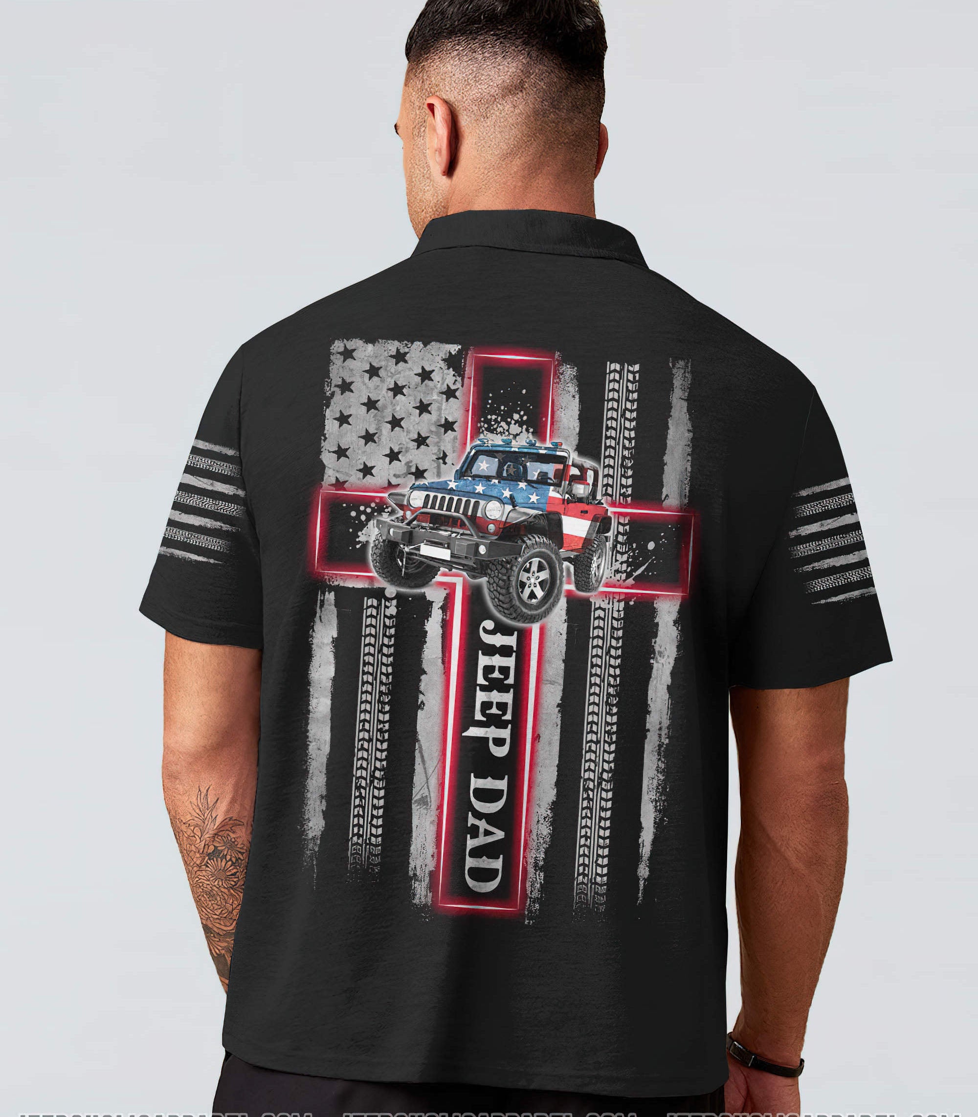 Flag Cross Jeep Dad Polo Shirt – Aljaira