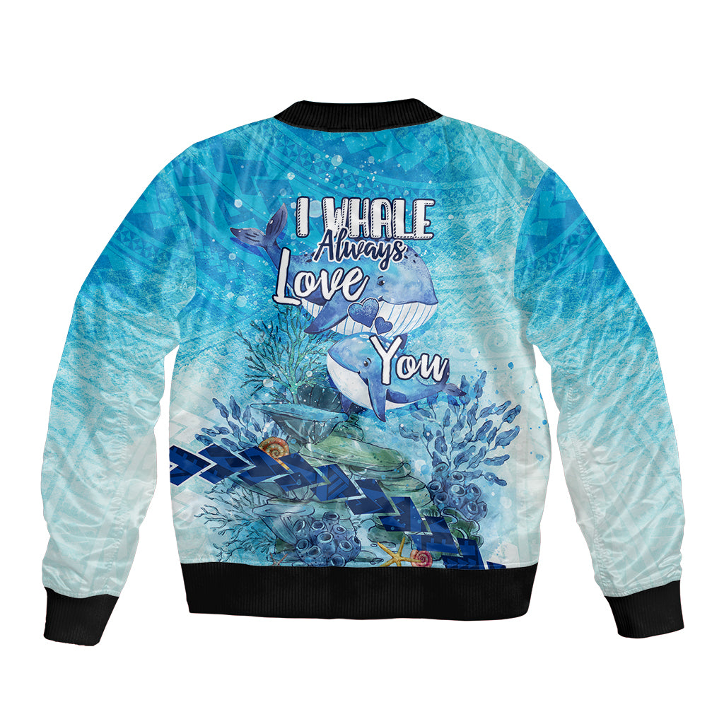 Mother and Baby Whale Mix Polynesian Style Bomber Jacket TS07 – Aljaira