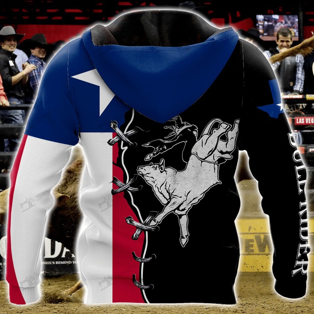 Personalized Name Bull Riding Hoodie - Bull Riding Apparel American Fl ...