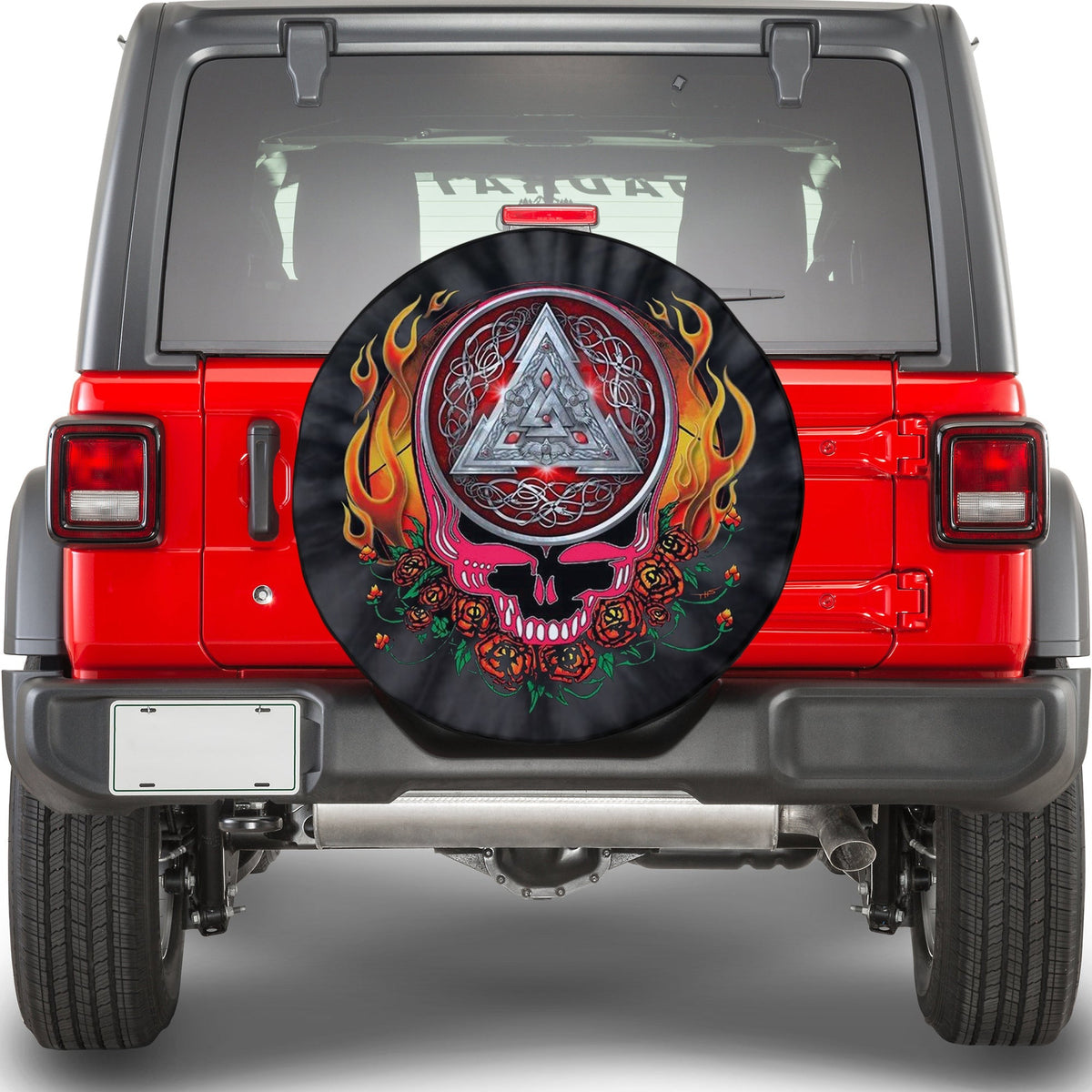 Grateful Dead Bears Spare Tire Cover - Valknut Burning Tie Dye LT13 ...