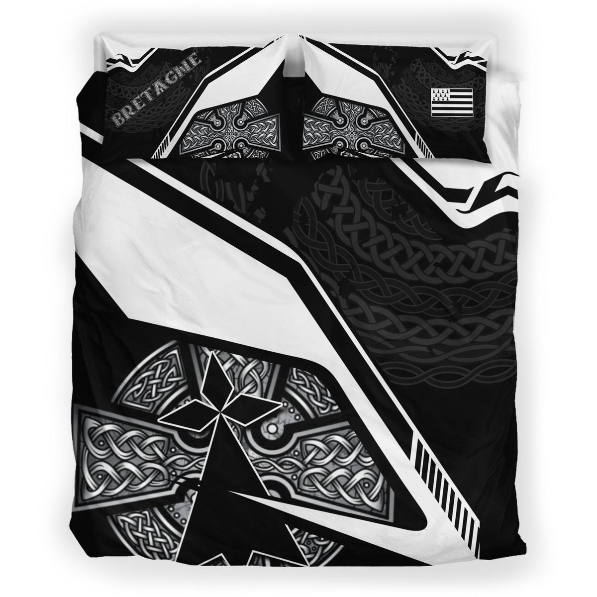 Brittany Celtic Bedding Set - Celtic Cross & Brittany Stoat Ermine ...