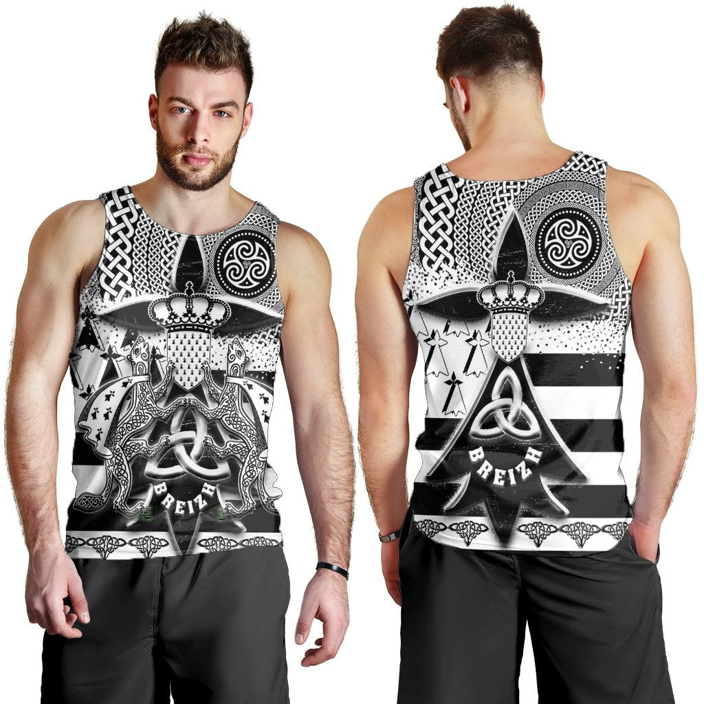 Celtic Brittany Men's Tank Top - Brittany Flag With Stoat Ermine and T ...