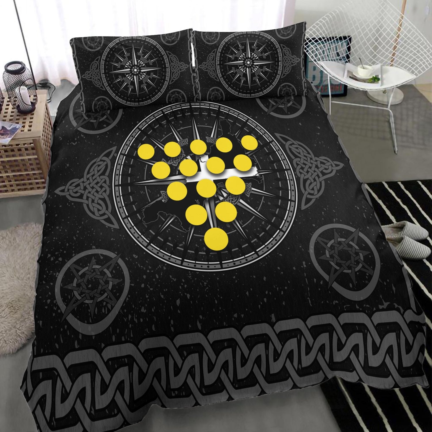 Cornwall Celtic Bedding Set - Celtic Compass With Cornish Symbols – Aljaira