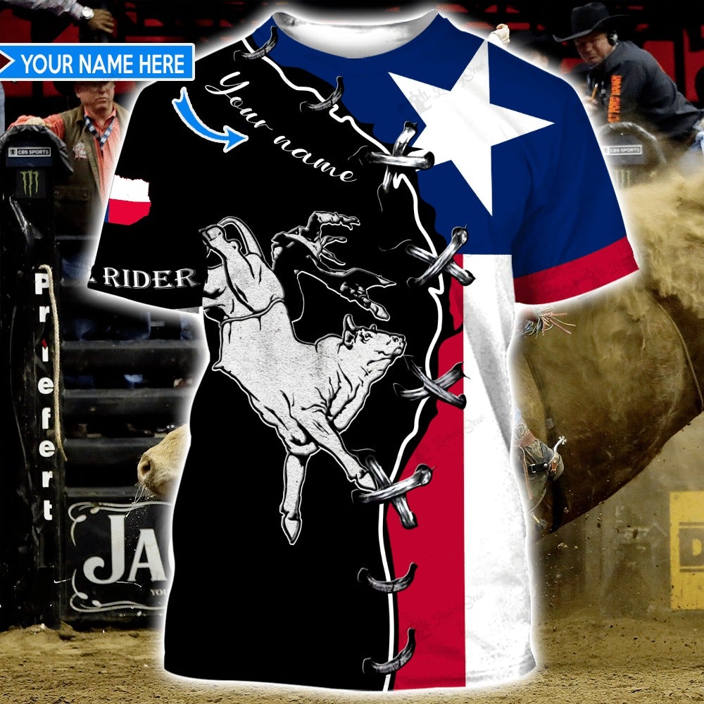 Personalized Name Bull Riding Hoodie - Bull Riding Apparel American Fl ...